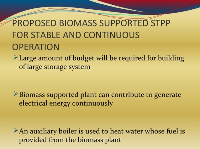 Biomass supported solar thermal hybrid power plant | PPT
