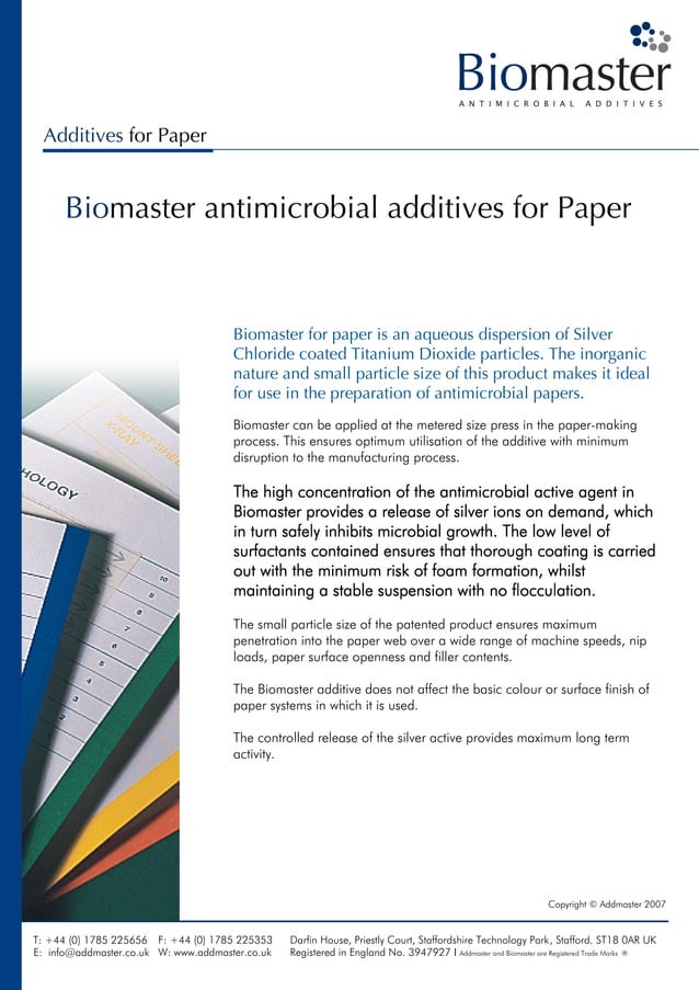 Biomaster ® Additives For Paper | PDF