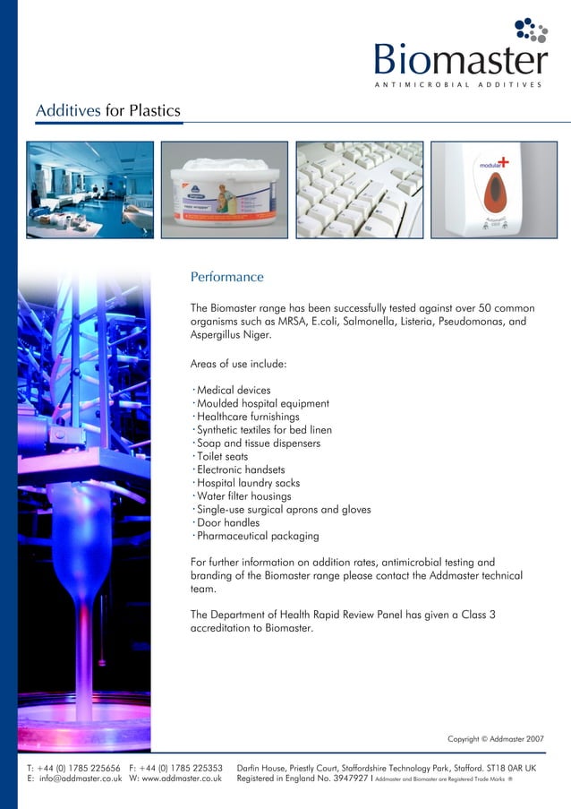 Biomaster ® Additives For Plastics | PDF