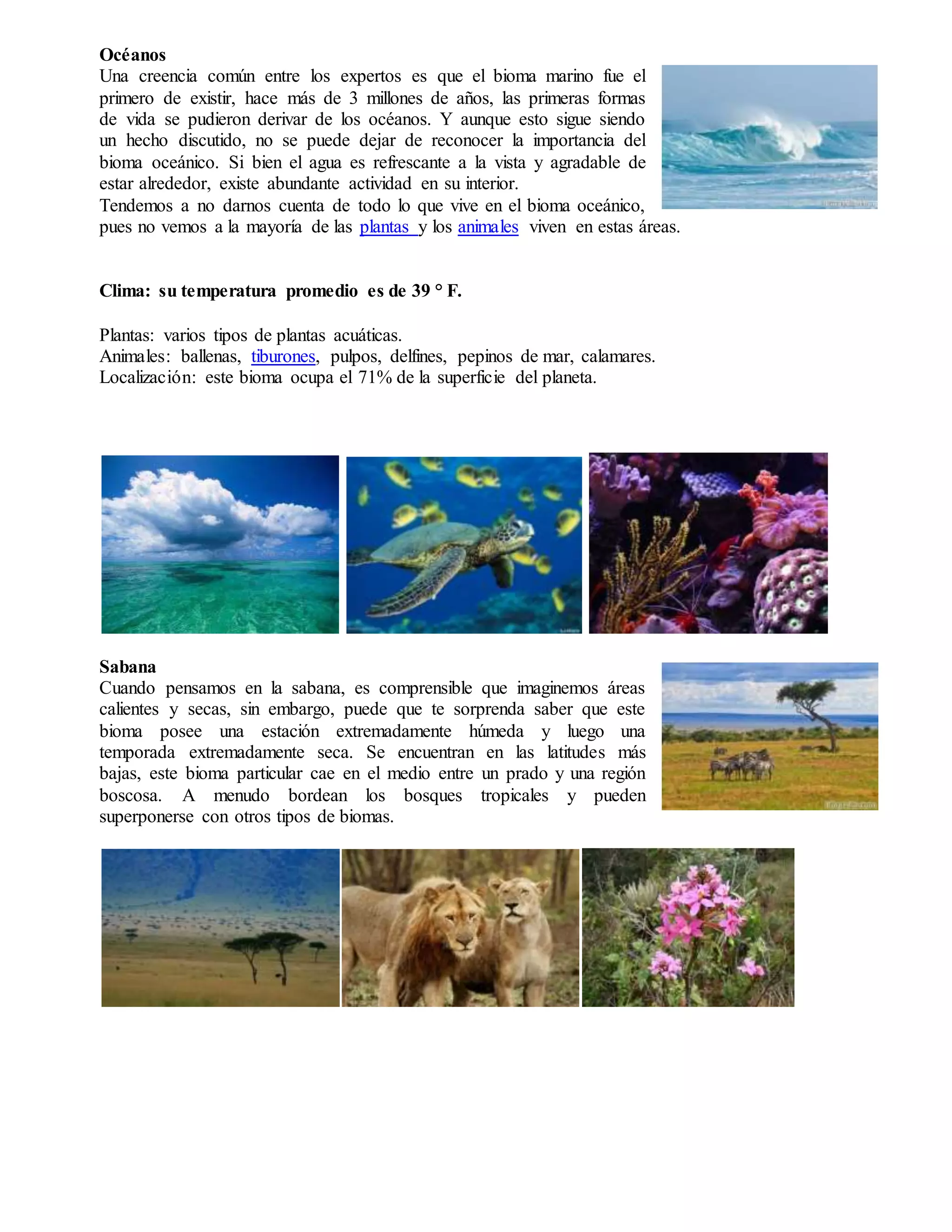 Biomas y sus ecosistemas | DOCX