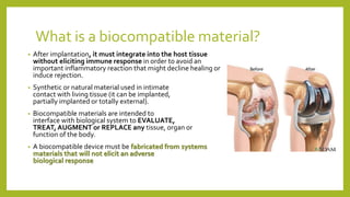 Biomateria.pptx chemistry subject biomaterials | PPTX
