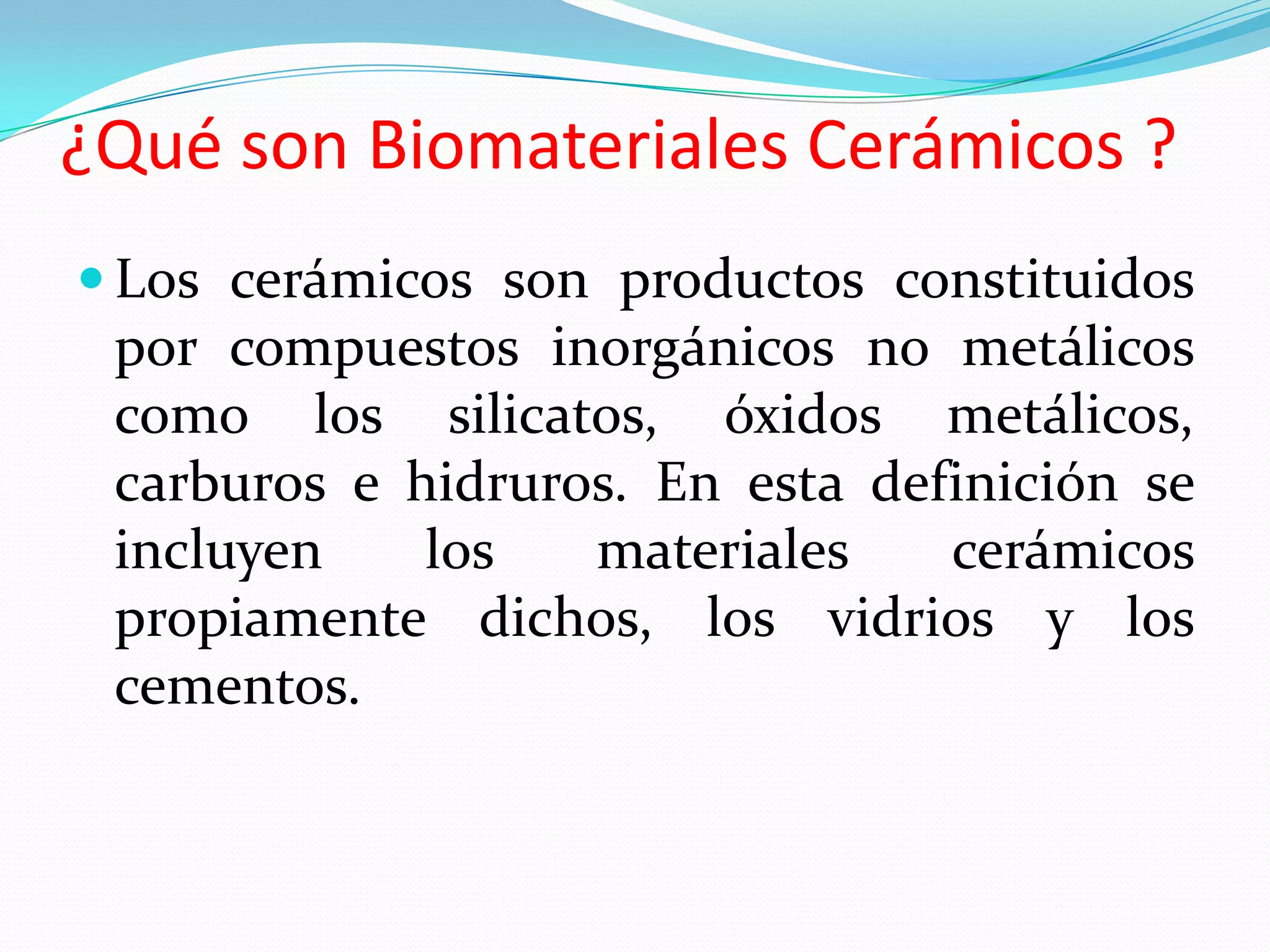 Biomateriales ceramícos | PPTX