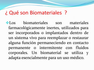 Biomateriales ceramícos | PPTX
