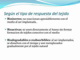 Biomateriales ceramícos | PPTX