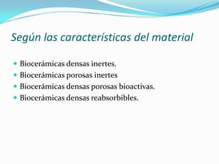 Biomateriales ceramícos | PPTX