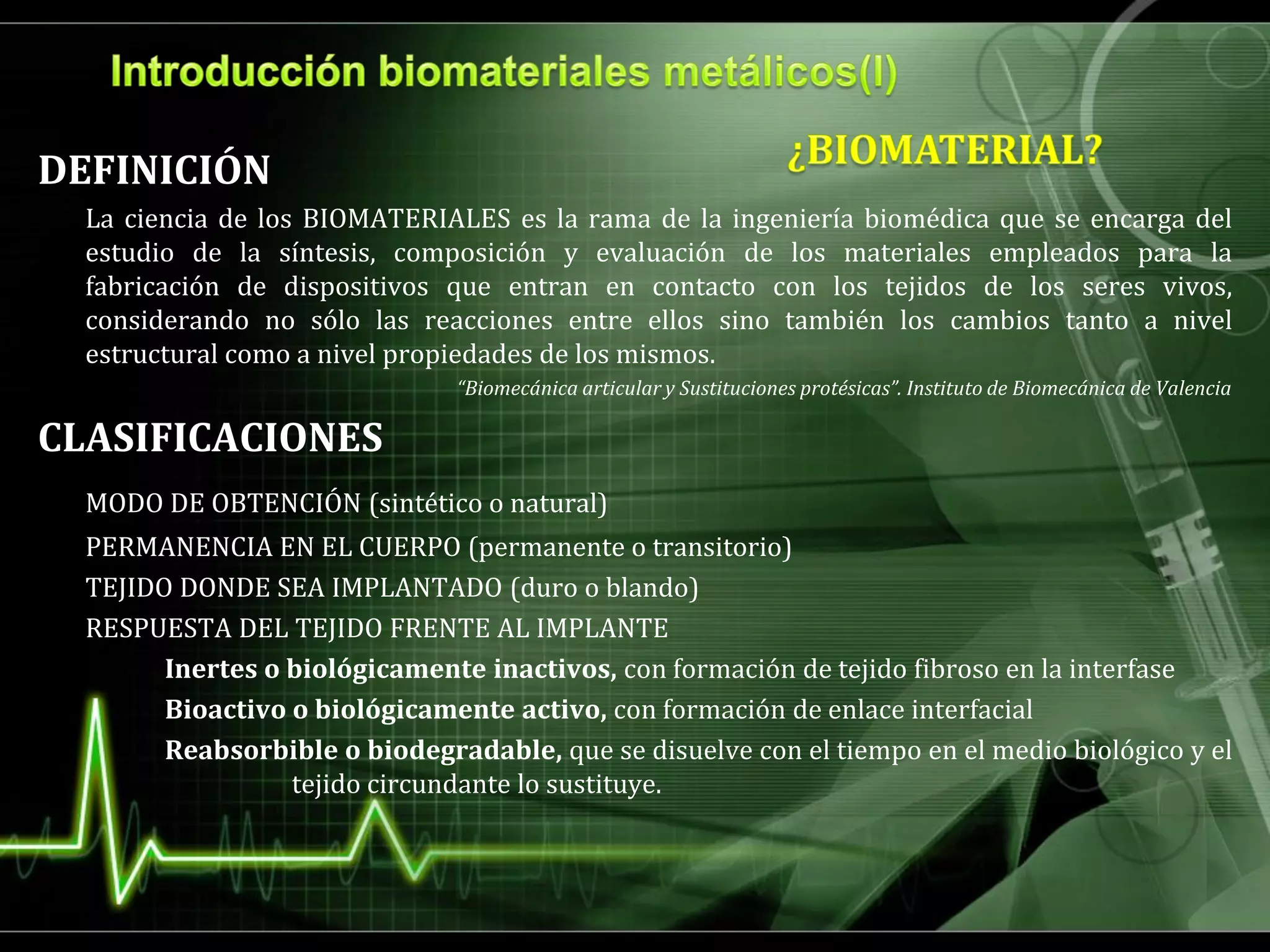 Biomateriales Metalicos Final | PPT
