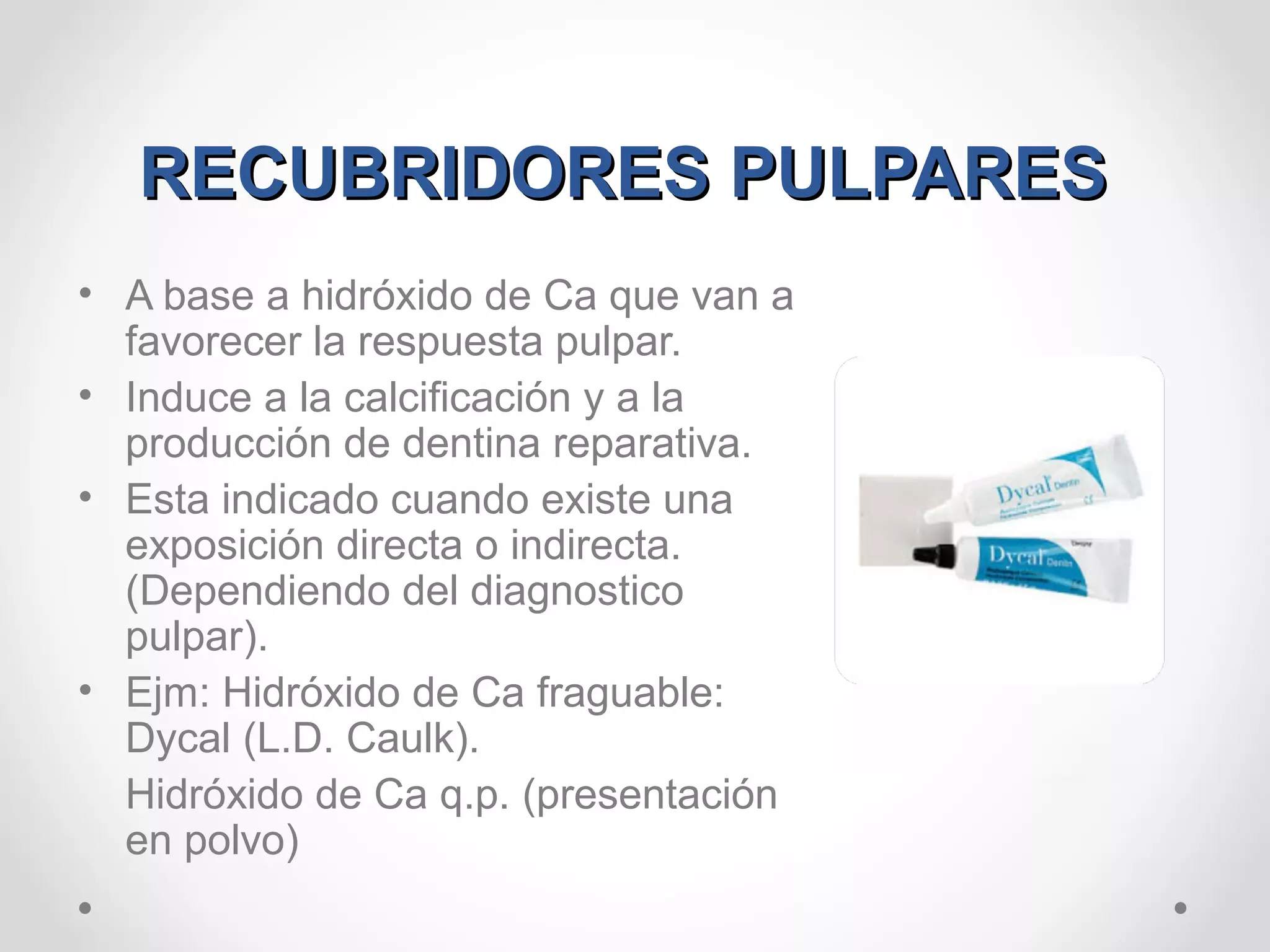 Biomateriales para la proteccion dentino pulpar | PPT