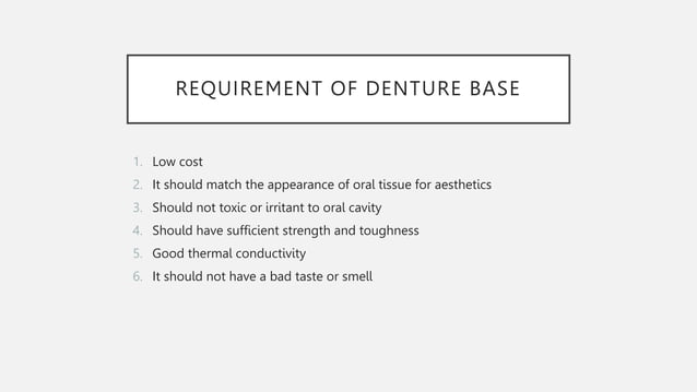 Heat cured acrylic denture base | PPTX | Oral care | Personal Care