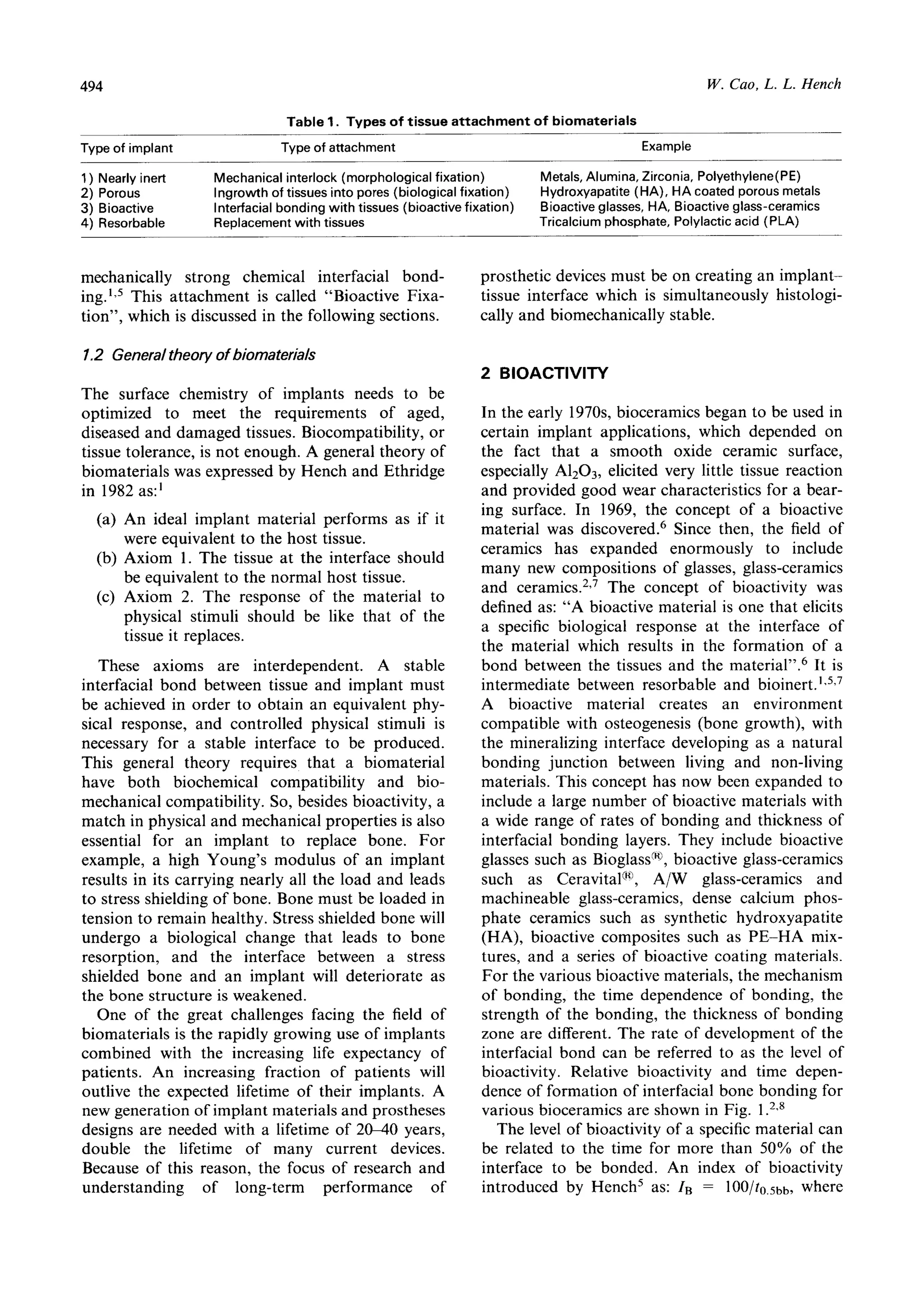 Biomaterials bioactive materials | PDF