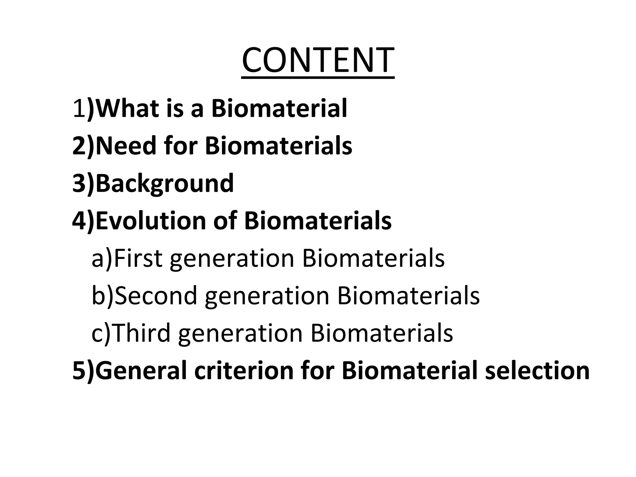 Evolution of Bio-materials and applications | PPTX