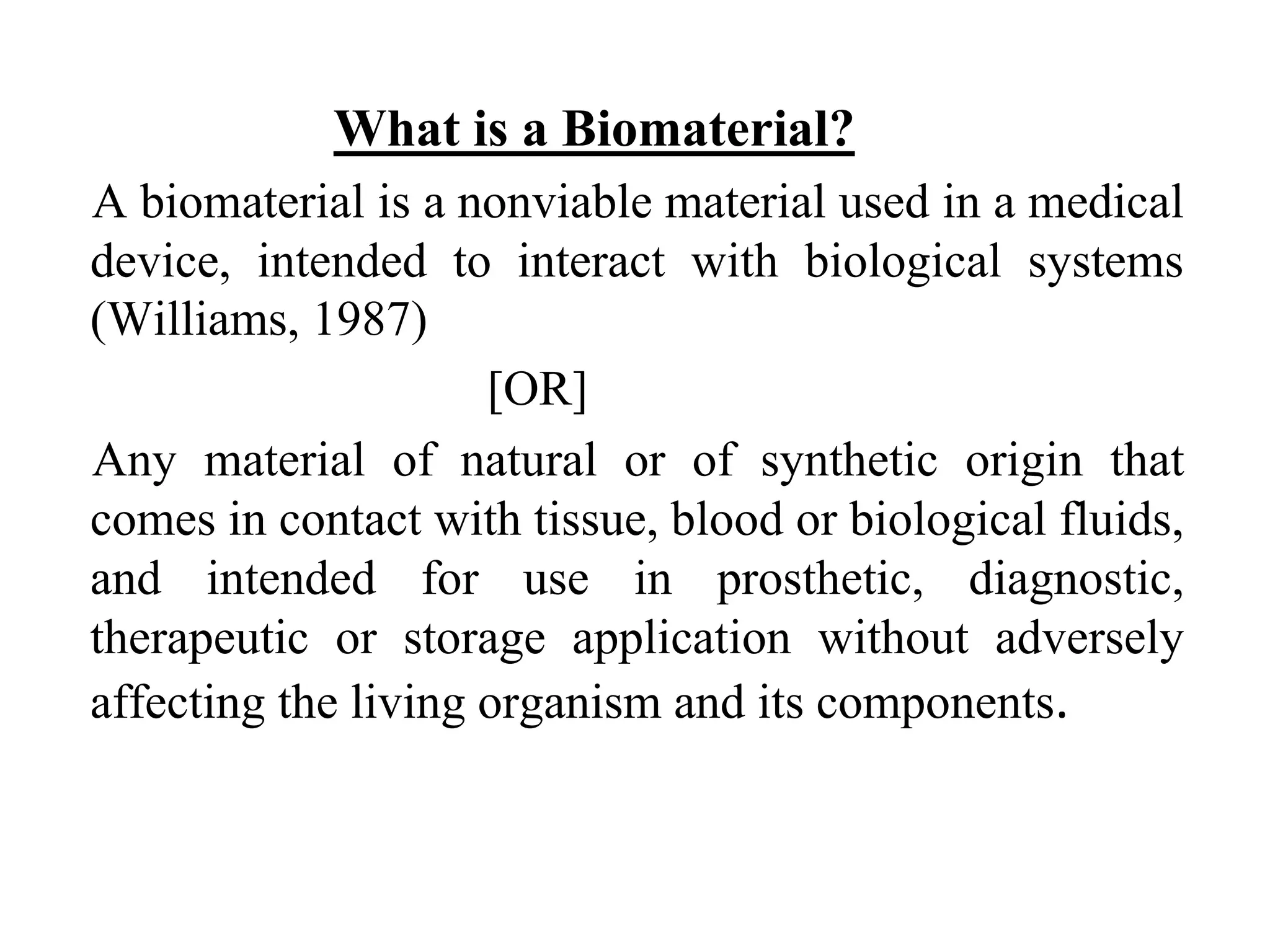 Evolution of Bio-materials and applications | PPTX