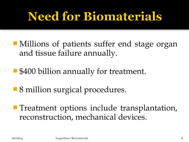 Biomaterials – an overview | PPT