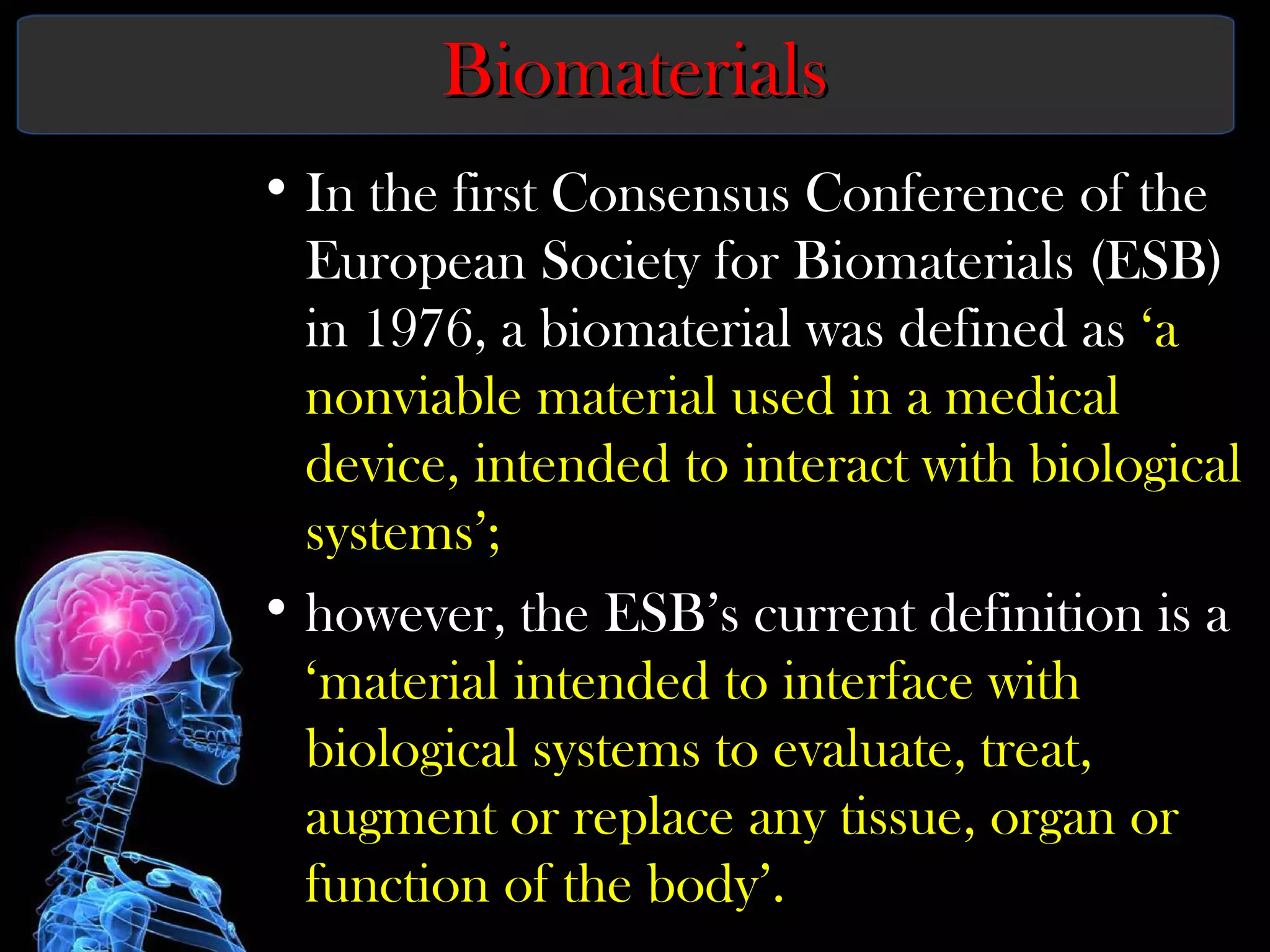 Biomaterials for tissue engineering slideshare | PPT