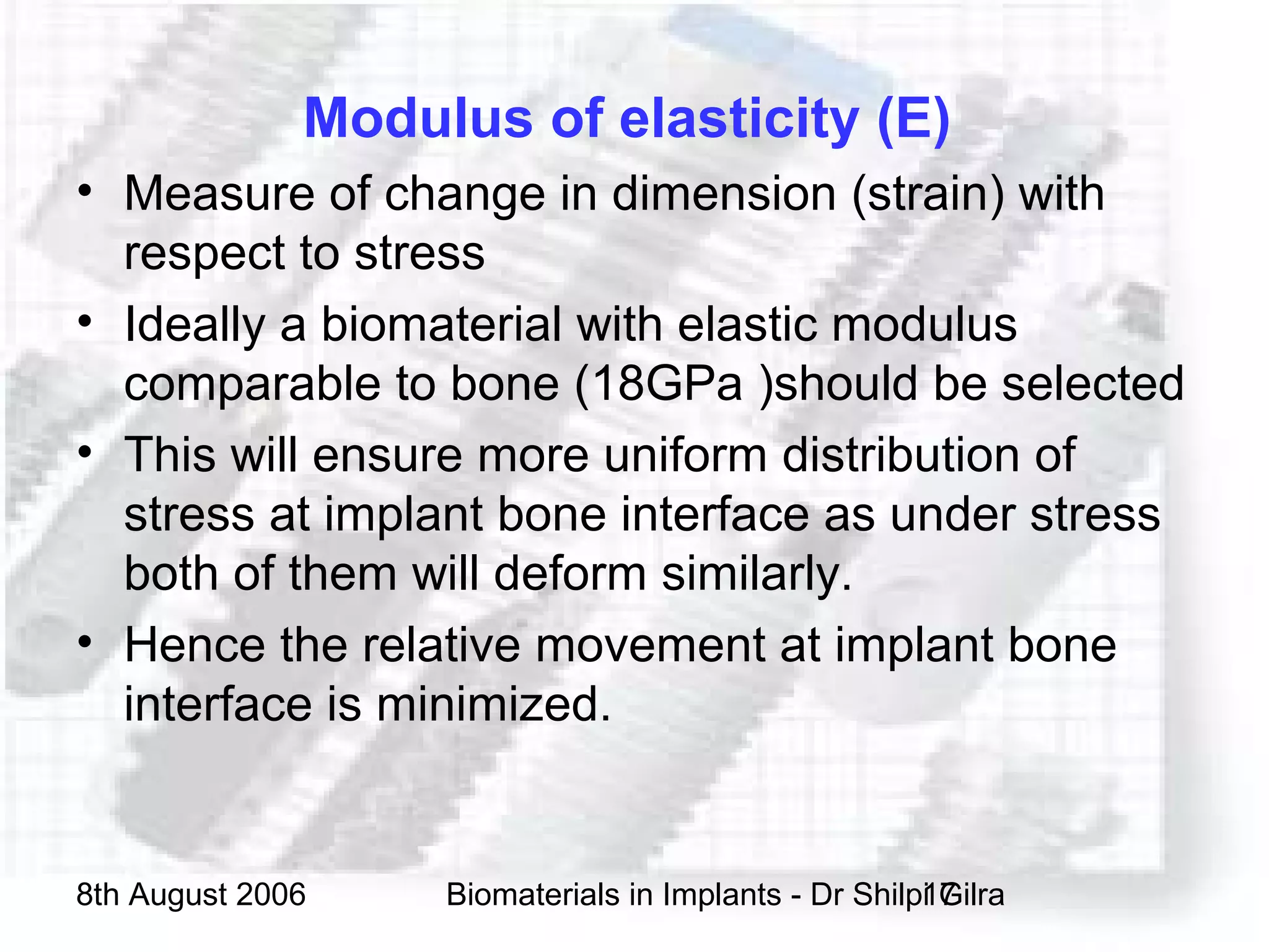 Biomaterials in implants | PPT | Dental Health | Diseases and Conditions