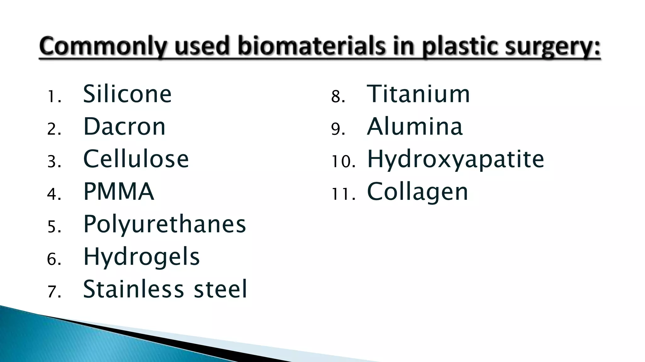 Biomaterials in plastic surgery | PPTX