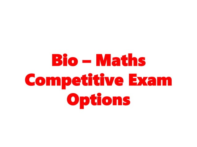 BIO MATHS CAREER OPTIONS | PPT