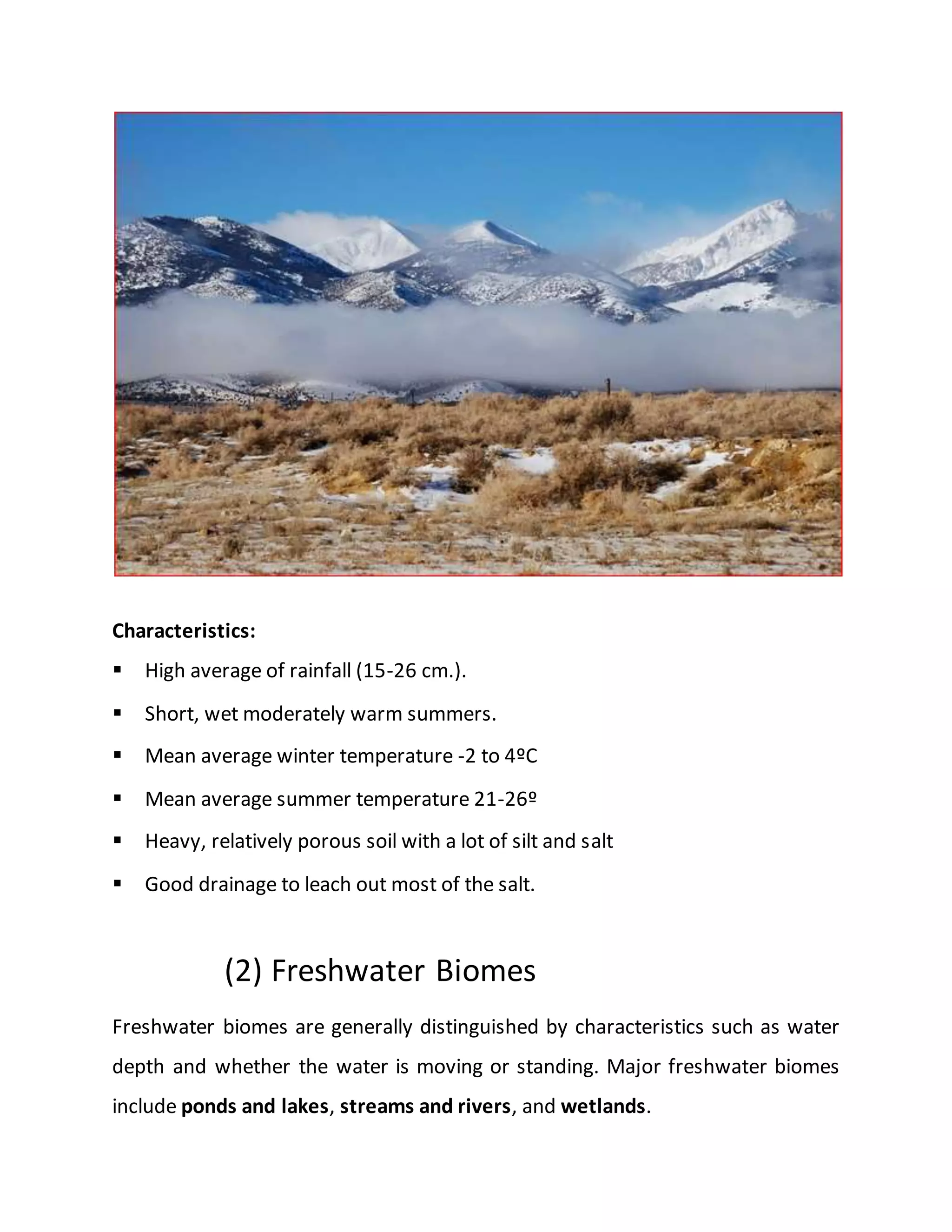 DIFFERENT BIOMES HABITATES | DOCX