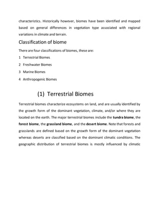 DIFFERENT BIOMES HABITATES | DOCX