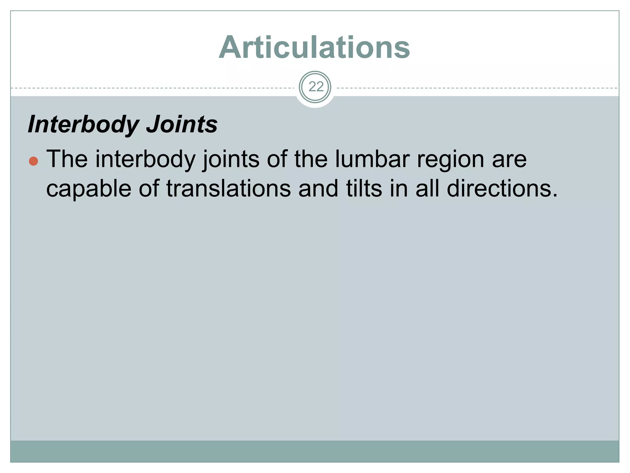 Biomech lumbar spine | PPTX