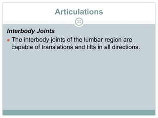 Biomech lumbar spine | PPTX