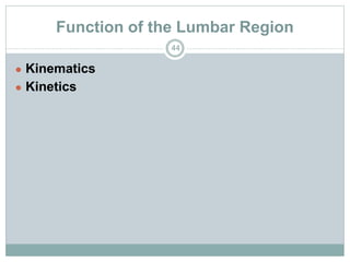Biomech lumbar spine | PPTX