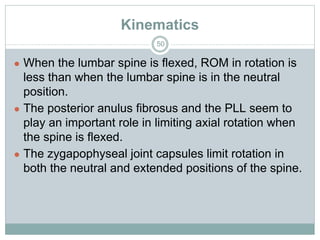 Biomech lumbar spine | PPTX