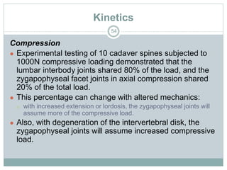 Biomech lumbar spine | PPTX