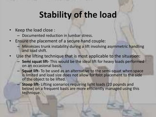 Biomechanical analysis of lifting | PPTX