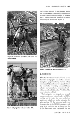 Biomechanical assessment of three rebar tying techniques jos | PDF