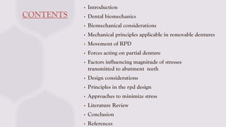 BIOMECHANICAL PRINCIPALS IN RPD IN PROSTHODONTICCS | PPTX