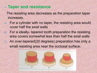 Biomechanical principles of TOOTH PREPARATION | PPTX