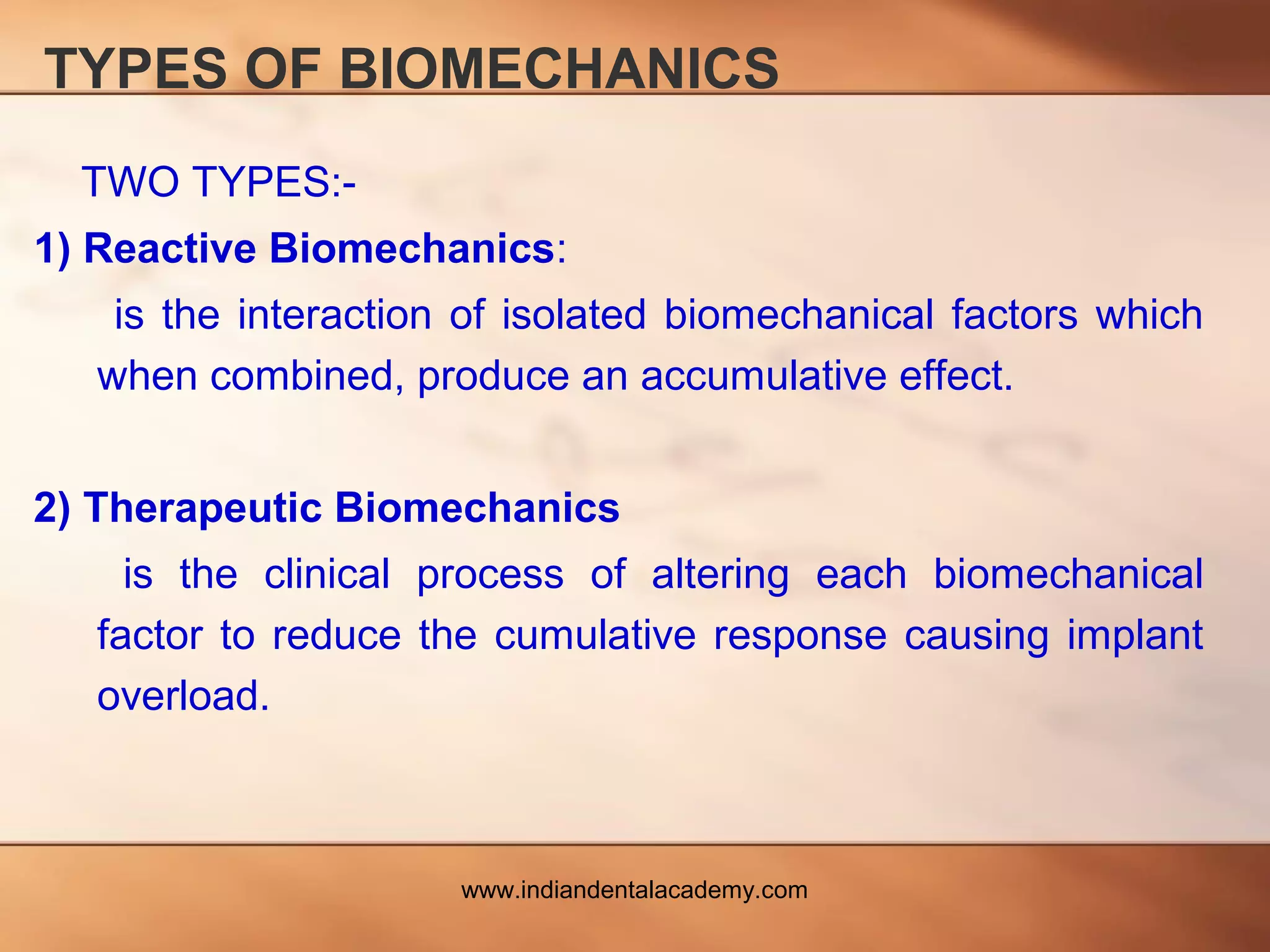 Biomechanics/ dental implant courses | PPT