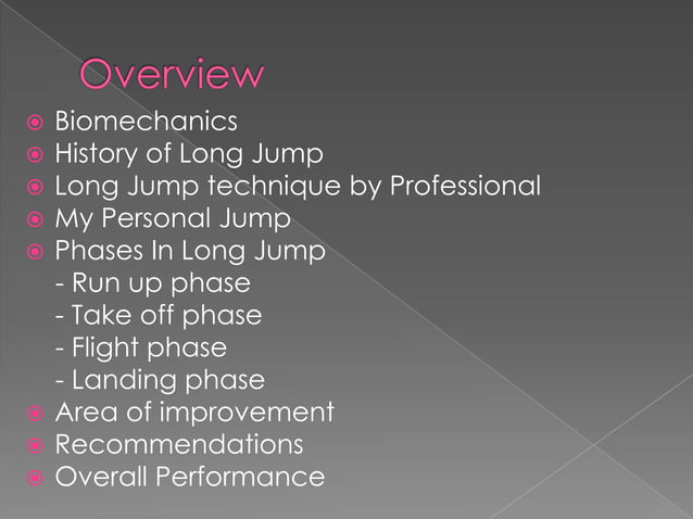 Biomechanics for long jump 2013 term 3 | PPTX