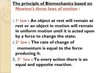 Biomechanics(FYBPO) - AIIPMR Lectures | PPT