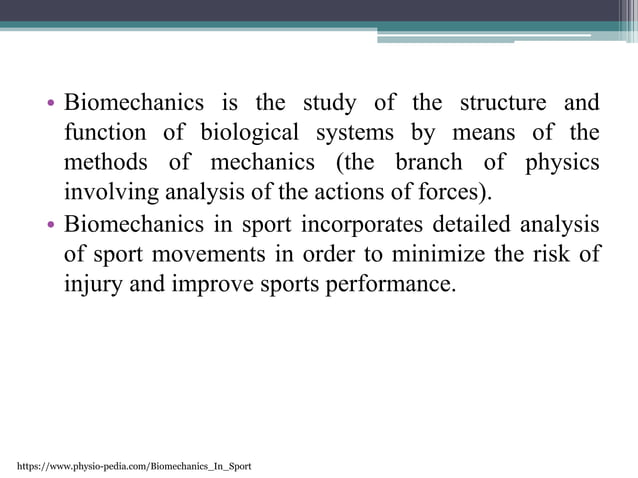 Biomechanics in sports | PPTX