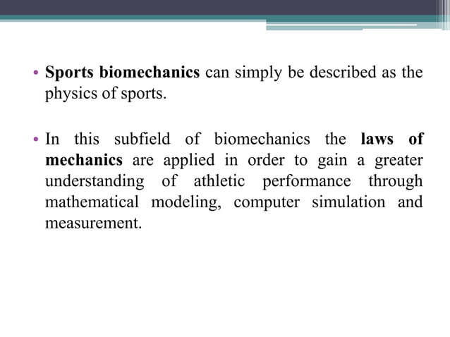 Biomechanics in sports | PPTX