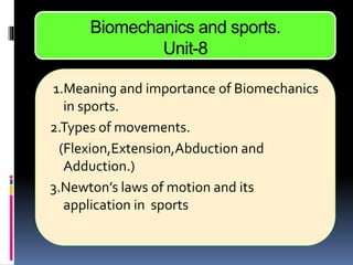 Bio mechanics and Sports | PPTX