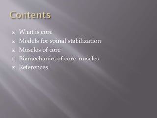 Biomechanics of core muscles | PPTX