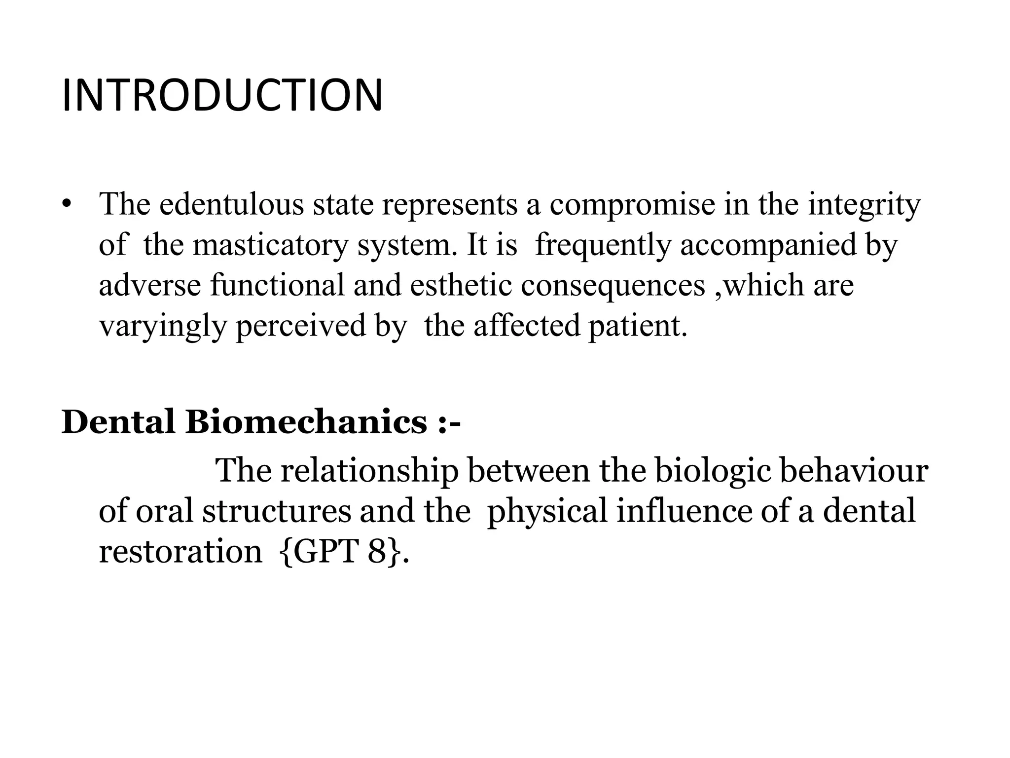 Biomechanics of Edentulous State | PPTX