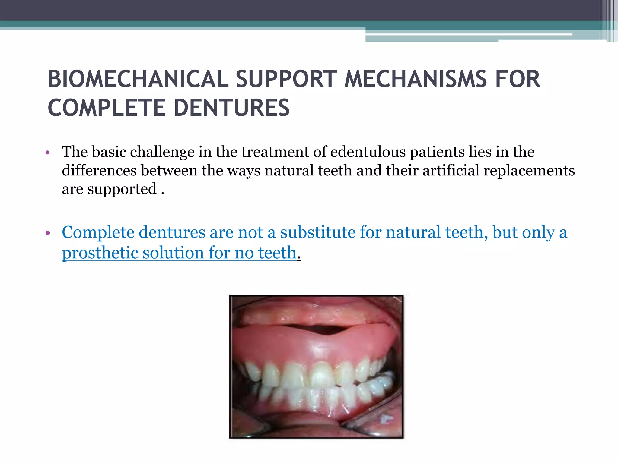 Biomechanics of edentulous state | PPTX