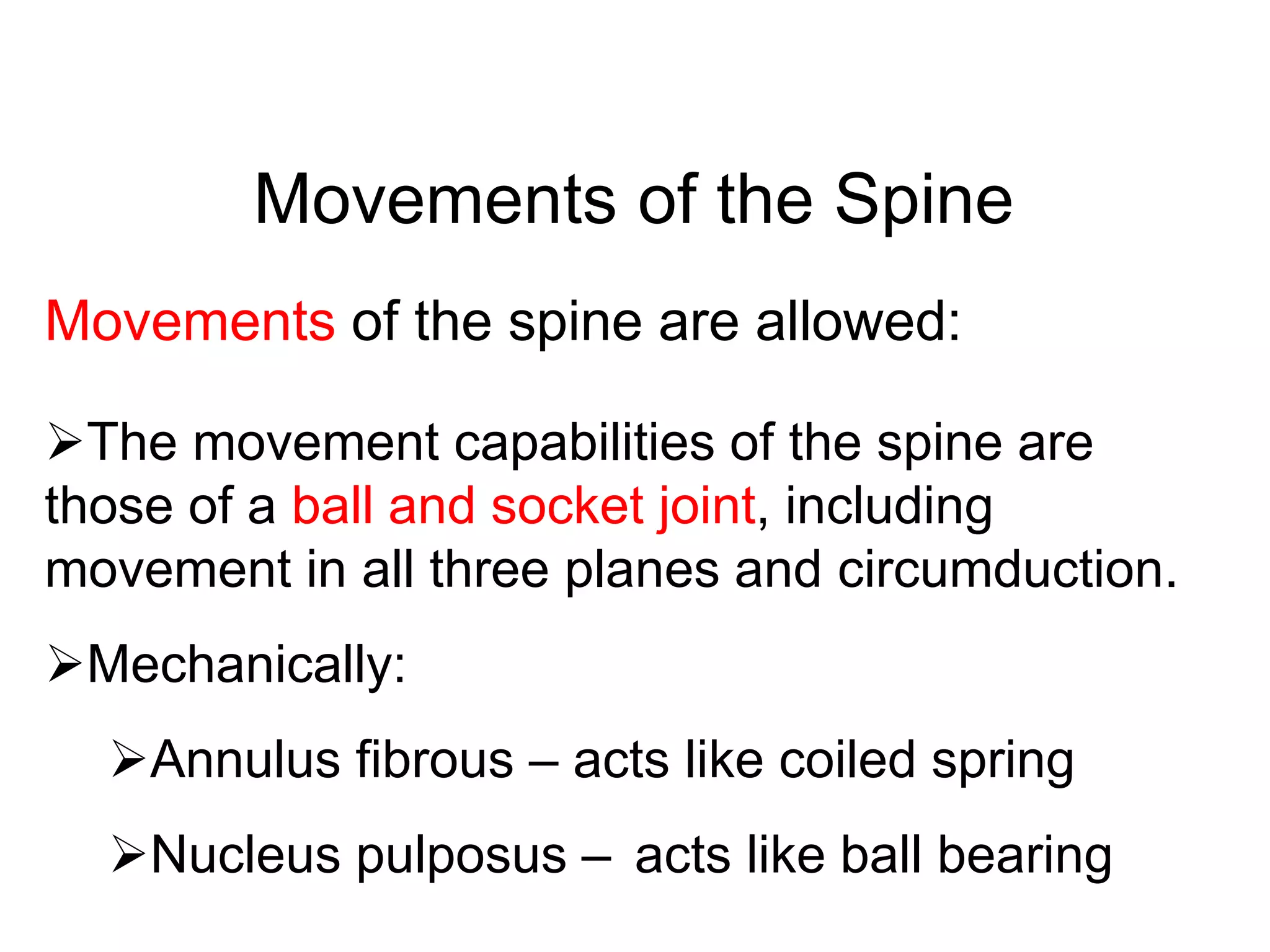 Biomechanics of human spine. | PPTX