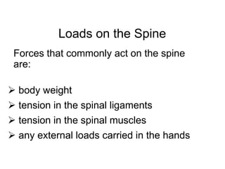 Biomechanics of human spine. | PPTX