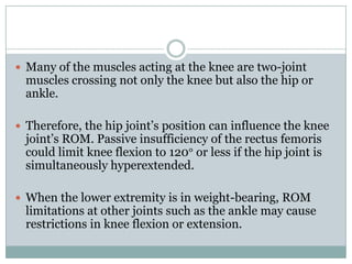 Biomechanics of knee complex 6 tibiofemoral jt function | PPTX