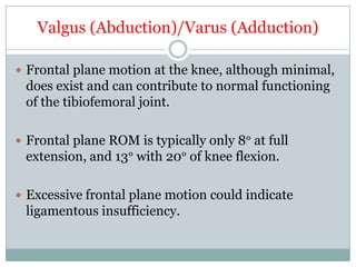 Biomechanics of knee complex 6 tibiofemoral jt function | PPTX
