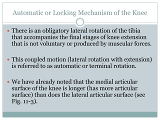 Biomechanics of knee complex 6 tibiofemoral jt function | PPTX