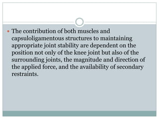Biomechanics of knee complex 7 muscles | PPTX