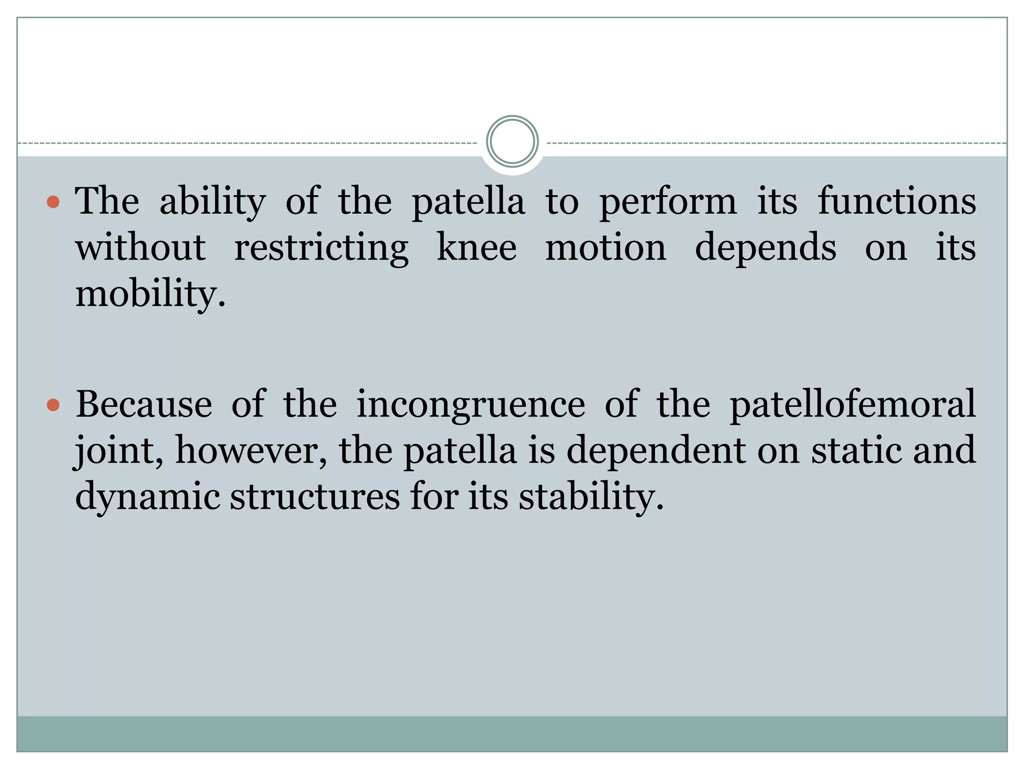 Biomechanics of knee complex 8 patellofemoral joint | PPTX