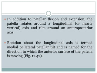 Biomechanics of knee complex 8 patellofemoral joint | PPTX