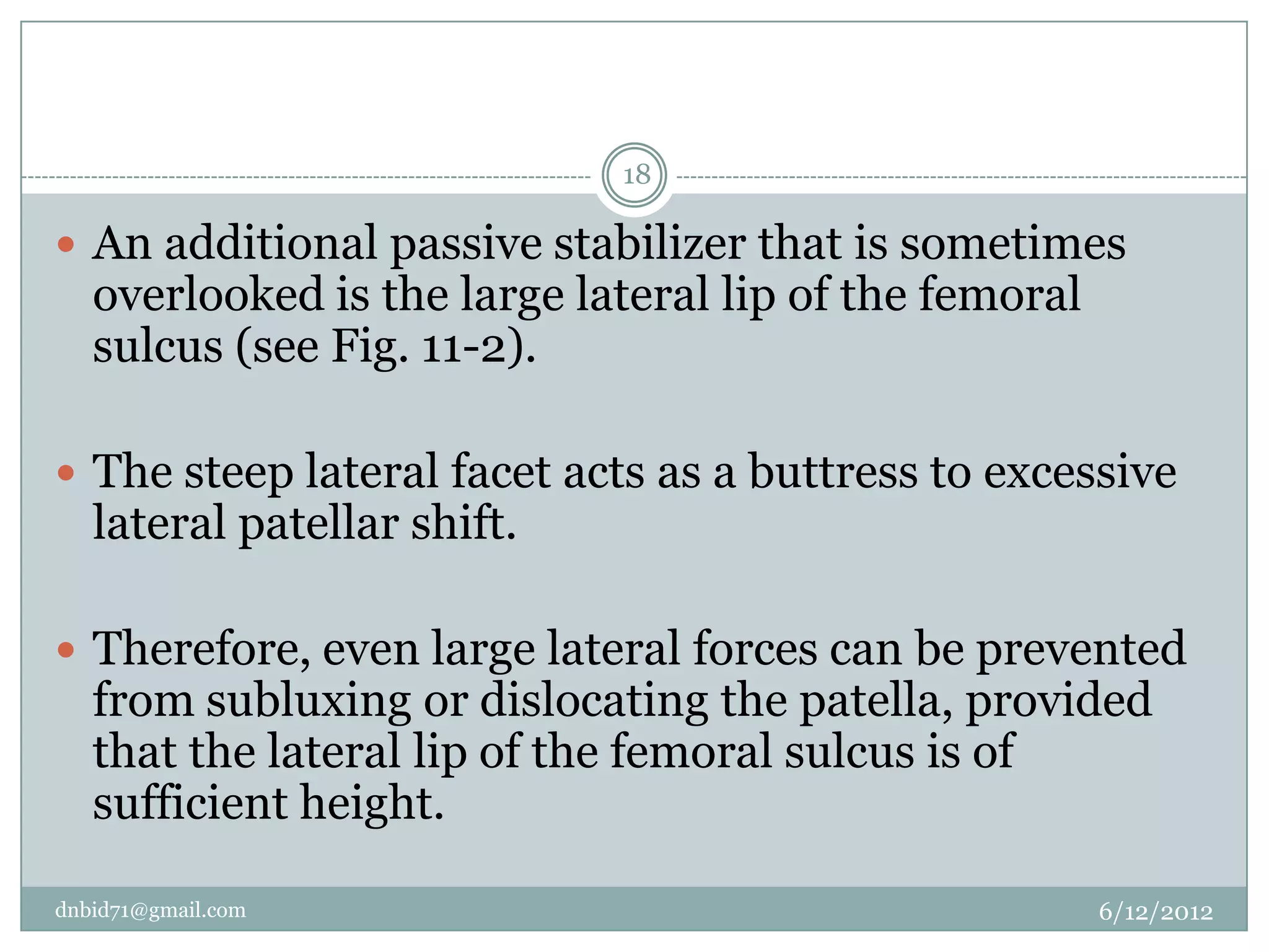 Biomechanics of knee complex 9 frontal plane patellofemoral jt ...