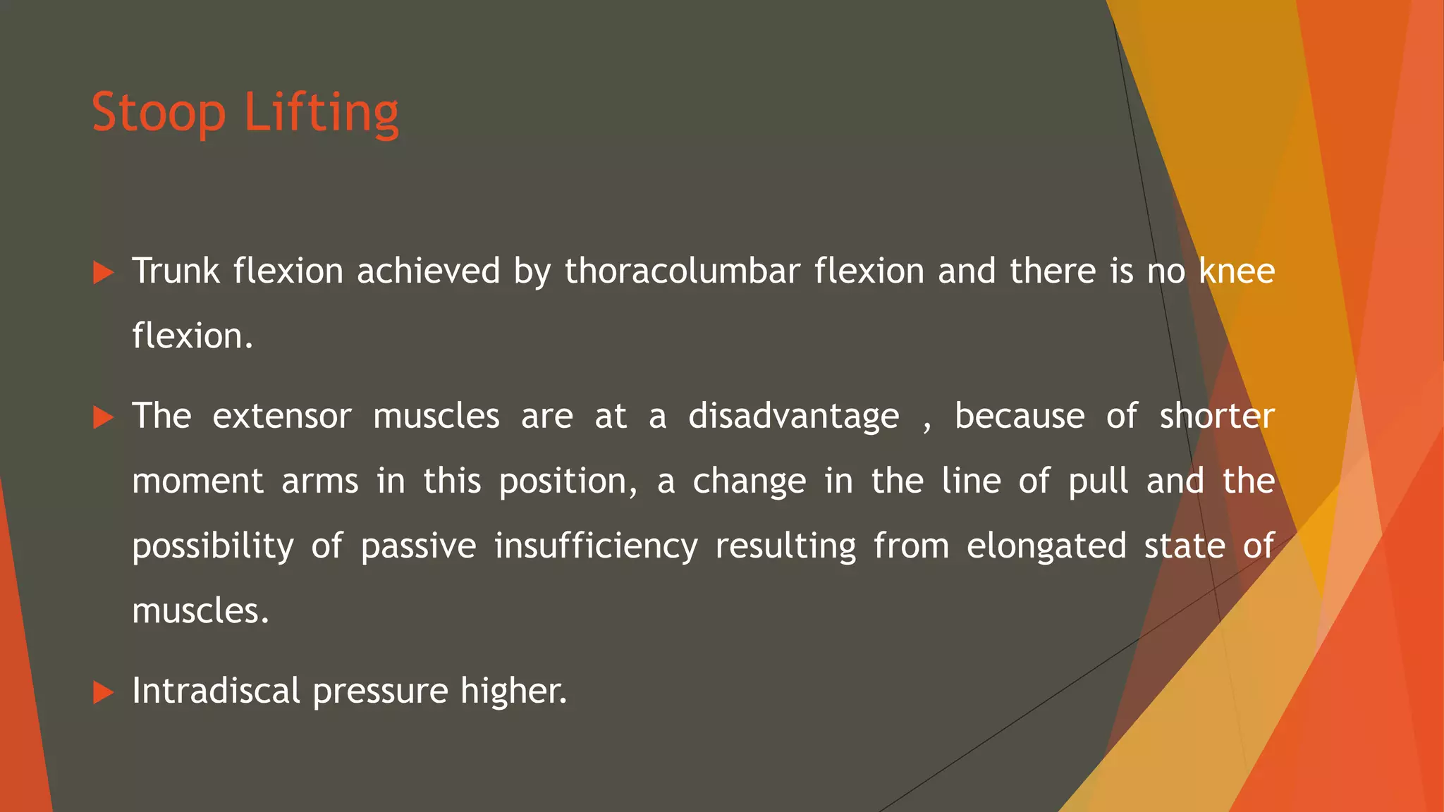 Biomechanics of lifting | PPTX